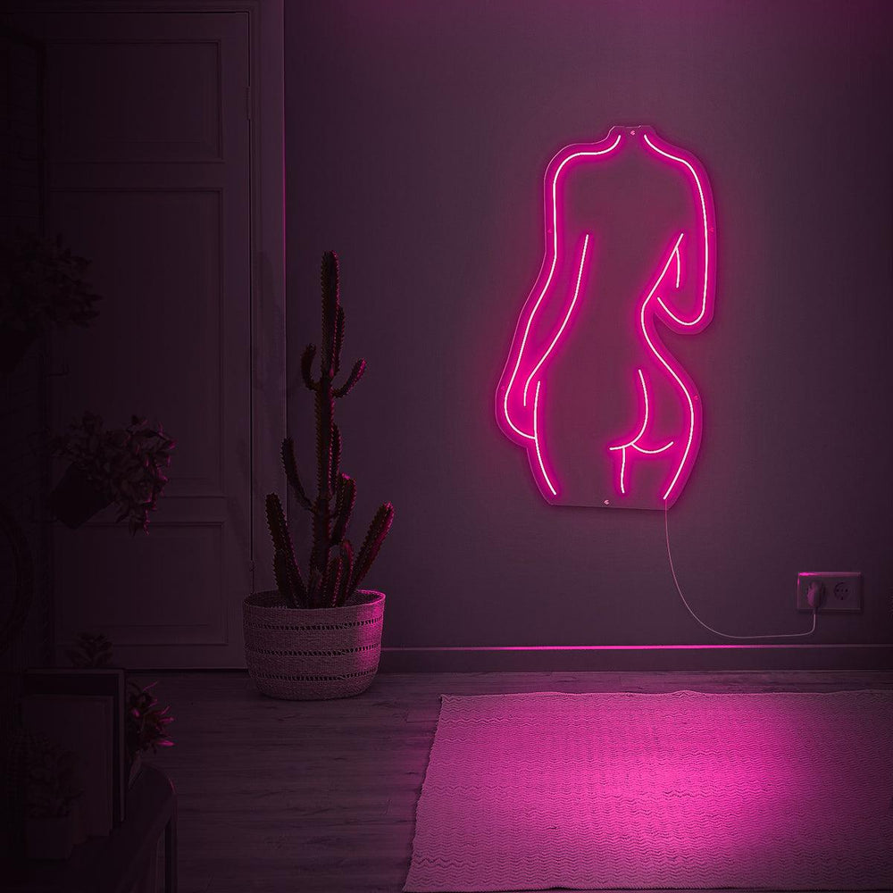 Female Silhouette Neon Sign — Woman LED Wall Art