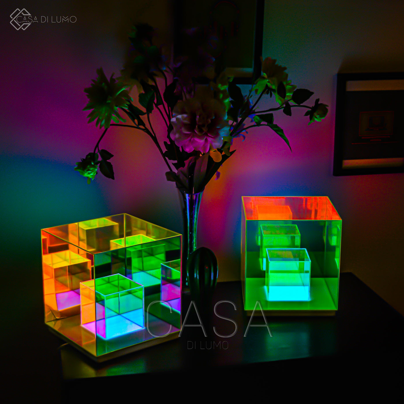 Infinity Cube — Illuminated Polychromatic Sculpture