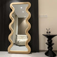 Zoe Velvet Mirror — Wavy Full-Body Wall Mirror