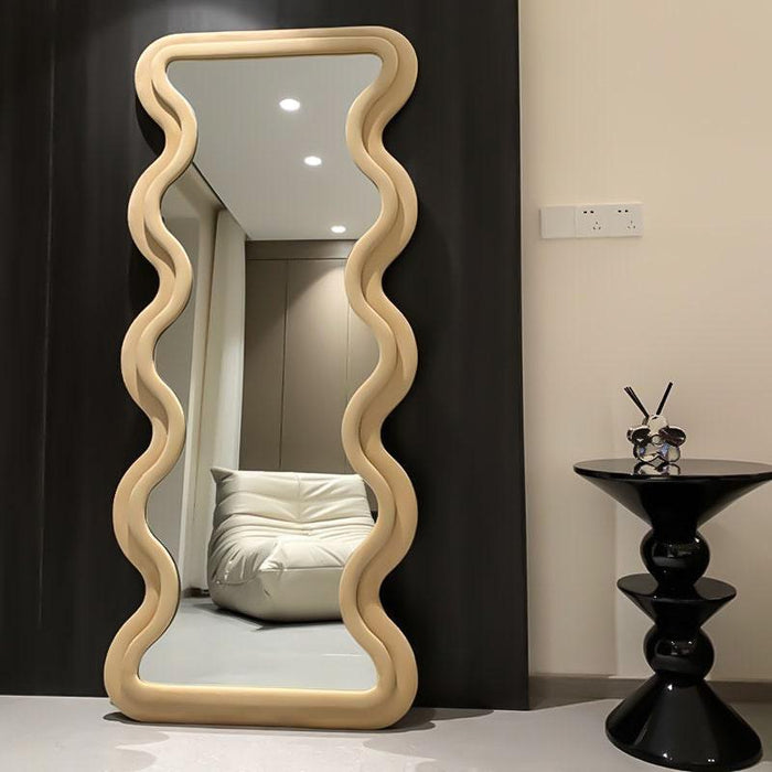 Zoe Velvet Mirror — Wavy Full-Body Wall Mirror