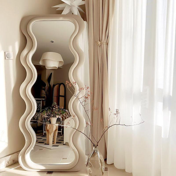 Zoe Velvet Mirror — Wavy Full-Body Wall Mirror