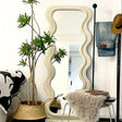 Zoe Velvet Mirror — Wavy Full-Body Wall Mirror