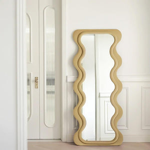 Zoe Velvet Mirror — Wavy Full-Body Wall Mirror